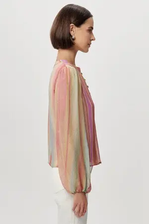 EXQUISE Striped Long Sleeve Blouse