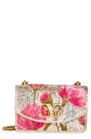 Valentino Garavani Sequin Embellished Shoulder Bag - Pink Multi