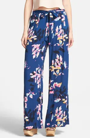 Astr The Label Printed Wide Leg Pants