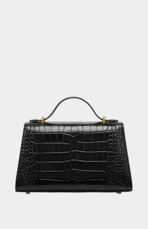 MI BOLSA LONDON Mi Croc Embossed Leather Top Handle