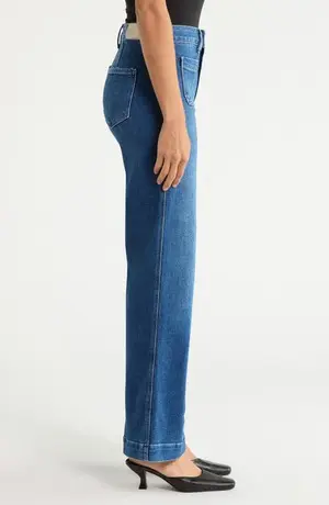 Paige Leenah Patch Pocket Wide Leg Jeans