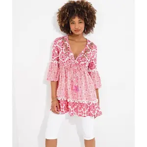 JOE BROWNS Bell Sleeve Pom Pom Tunic
