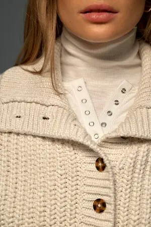 Free People Intimately Ribbed Henley Long Sleeve Shirt - Clean Ivory