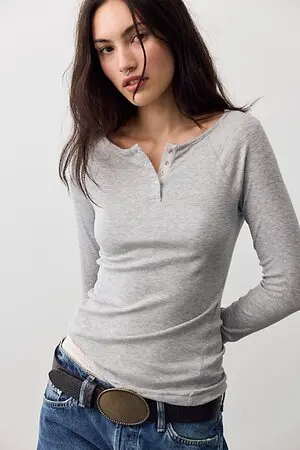Free People Keeping It Light Ribbed Henley