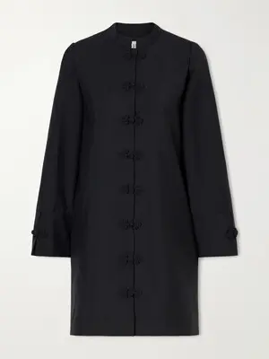 RÓHE Wool And Mohair-blend Midi Dress With Pankou Knot Fastenings - Black