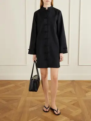 RÓHE Wool And Mohair-blend Midi Dress With Pankou Knot Fastenings