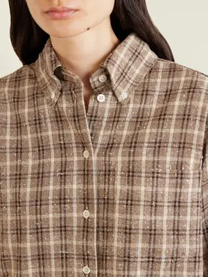 RÓHE Checked Cotton-bouclé Shirt