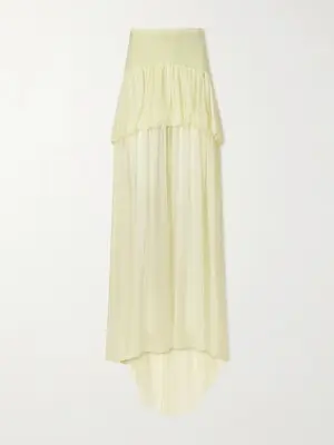 LIBEROWE Silk-chiffon Maxi Skirt With Sculptural Peplum