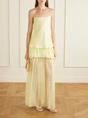 LIBEROWE Silk-chiffon Maxi Skirt With Sculptural Peplum