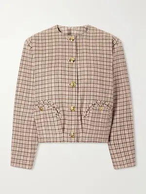 BLAZÉ MILANO Altai Checked Wool And Cashmere-blend Jacket - Gray