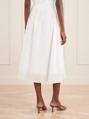 Rosie Assoulin Cotton-voile Midi Skirt