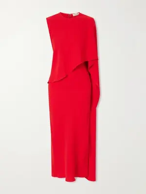 HEIRLOME Clementine Silk-crepe Draped Maxi Dress - Red
