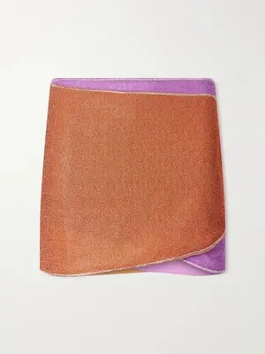 Oseree Lumière Double Metallic Lurex Mini Skirt - Purple