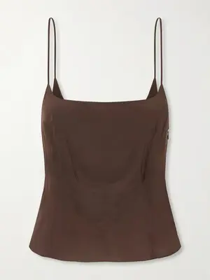 ST. AGNI ST. AGNI Stretch Satin Cami Brown