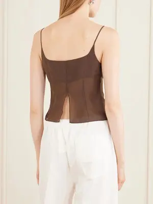 ST. AGNI Stretch Satin Cami - Brown