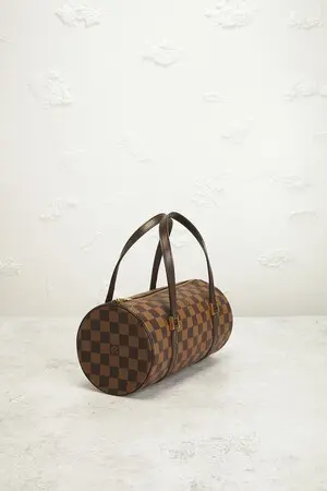 LOUIS VUITTON Damier Ebene Papillon 26 Handbag - Brown