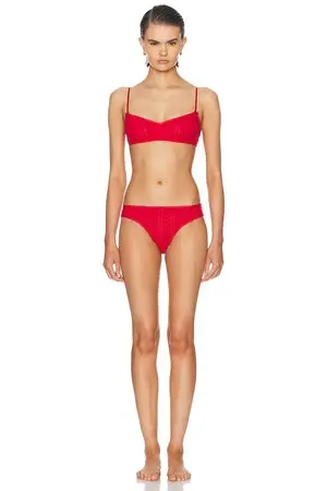 COU COU The Balconette Bra - Cherry Red