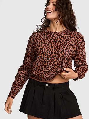 Pink Campus Cotton™ Long-sleeve Pocket Tee Print