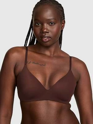 Pink Marshmallow Push-up Wireless Comfy Bra Brown