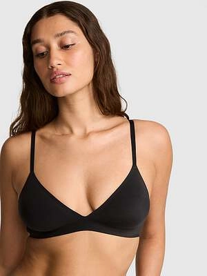 Pink Marshmallow Unlined Wireless Comfy Bralette - Black