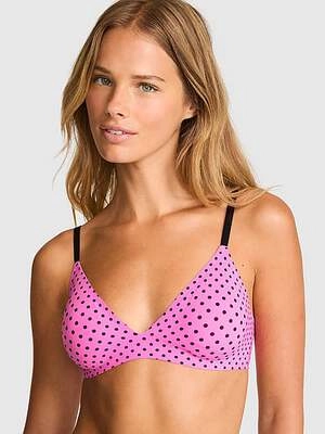 Pink Marshmallow Unlined Wireless Comfy Bralette - Print