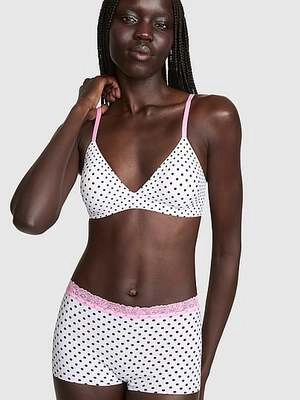 Pink Marshmallow Unlined Wireless Comfy Bralette - Print