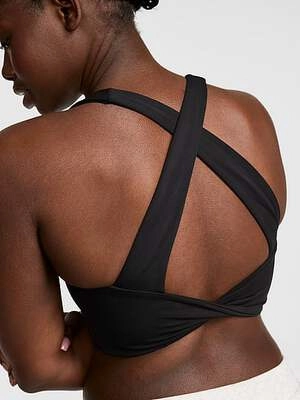 Pink Relay™ Twist-back Bra - Black