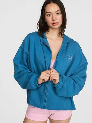 Pink Campus Fleece™ Raw-cut Full-zip Hoodie - Blue
