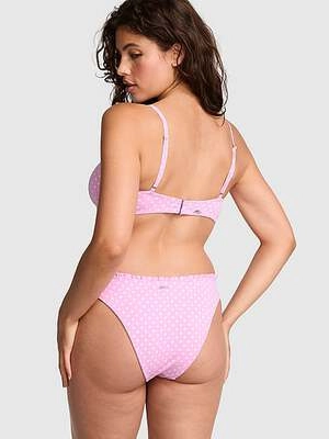 Pink Ruﬄe Cheeky Bikini Bottom - Print