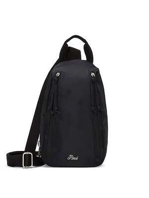 Pink Satin Sling Bag - Black