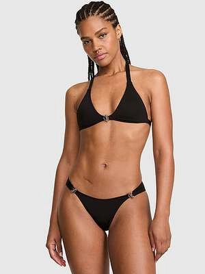 Pink Toggle Triangle Bikini Top - Black