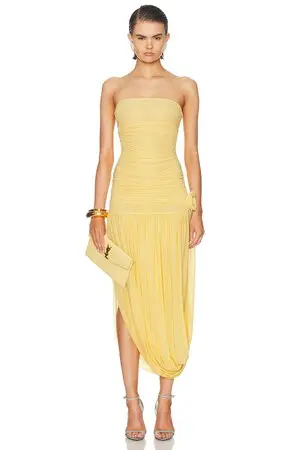 MAYGEL CORONEL Halo Dress In Yellow - Ambar