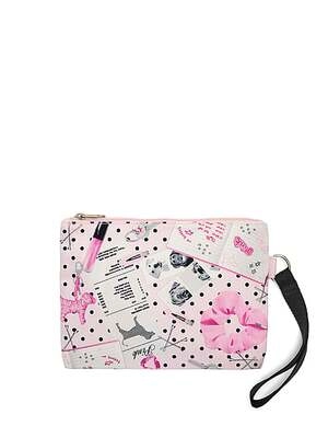 PINK 3-Pack Pouch Set With Wristlet Strap