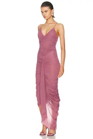 MAYGEL CORONEL Ruched Asymmetrical Jersey Dress
