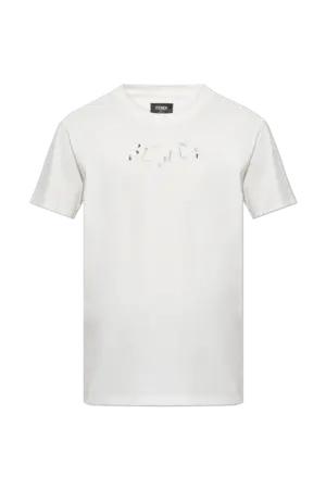 Fendi T-shirt With Embroidered Logo - White