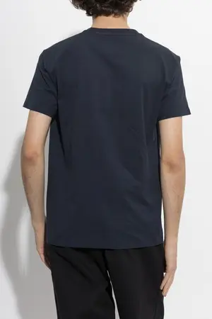 Fendi T-shirt With Embroidered Logo - Navy Blue