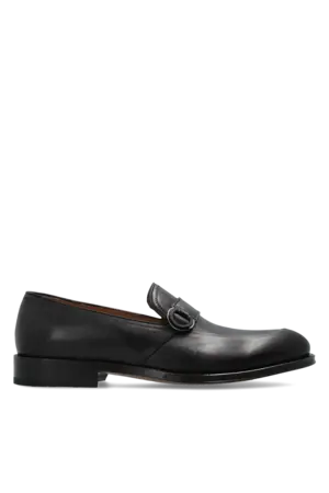 FERRAGAMO Scout" Leather Loafers - Black