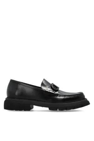 FERRAGAMO Cocoon' Leather Loafers - Black