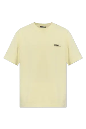 Jacquemus T-shirt With Logo Patch - Yellow
