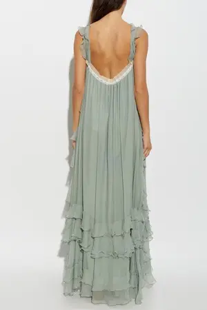Chloé Silk Dress With Lace Trim