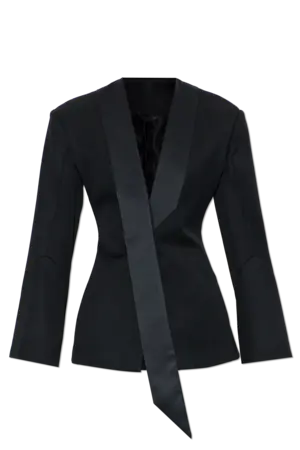 Attico Blazer With Satin Shawl - Black