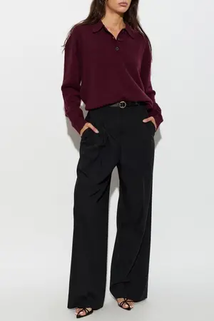 ANINE BING Cashmere Polo Sweater