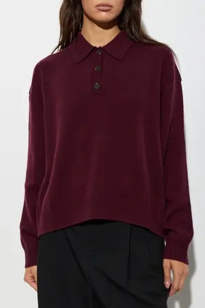 ANINE BING Cashmere Polo Sweater
