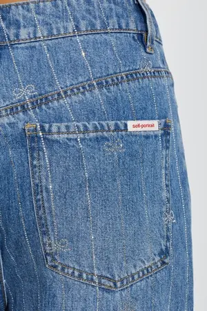 SELF-PORTRAIT Jeans With Shimmering Sequins