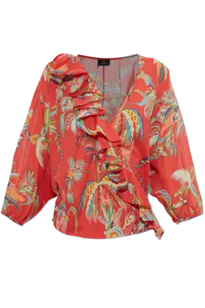 Etro Top With A V-neckline - Red
