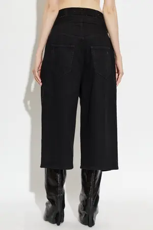 Attico Sequined High-waist Wide-leg Cropped Jeans