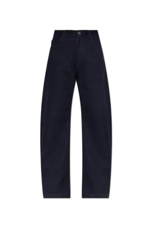 Attico Jeans With Embroidered Logo - Navy Blue
