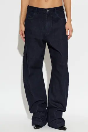 Attico Boyfriend Fit Jeans With Embroidered Logo