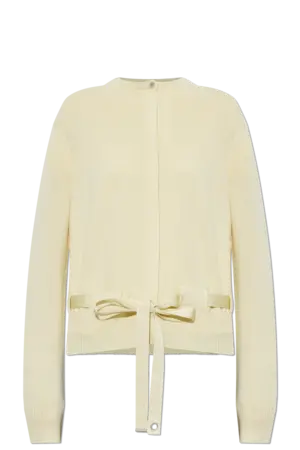 FERRAGAMO Cashmere Cardigan With Belt - Yellow