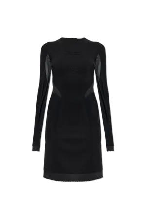 Attico Fitted Mini Dress With Sheer Inserts - Black